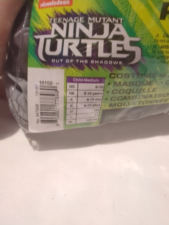 New TMNT TEENAGE MUTANT NINJA TURTLES Out of Shadows Raphael Costume ...