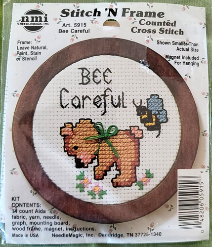 Stitch N Frame Bee Careful Mini Counted Cross Stitch Kit Needle Magic #5915 New 48206059156| eBay