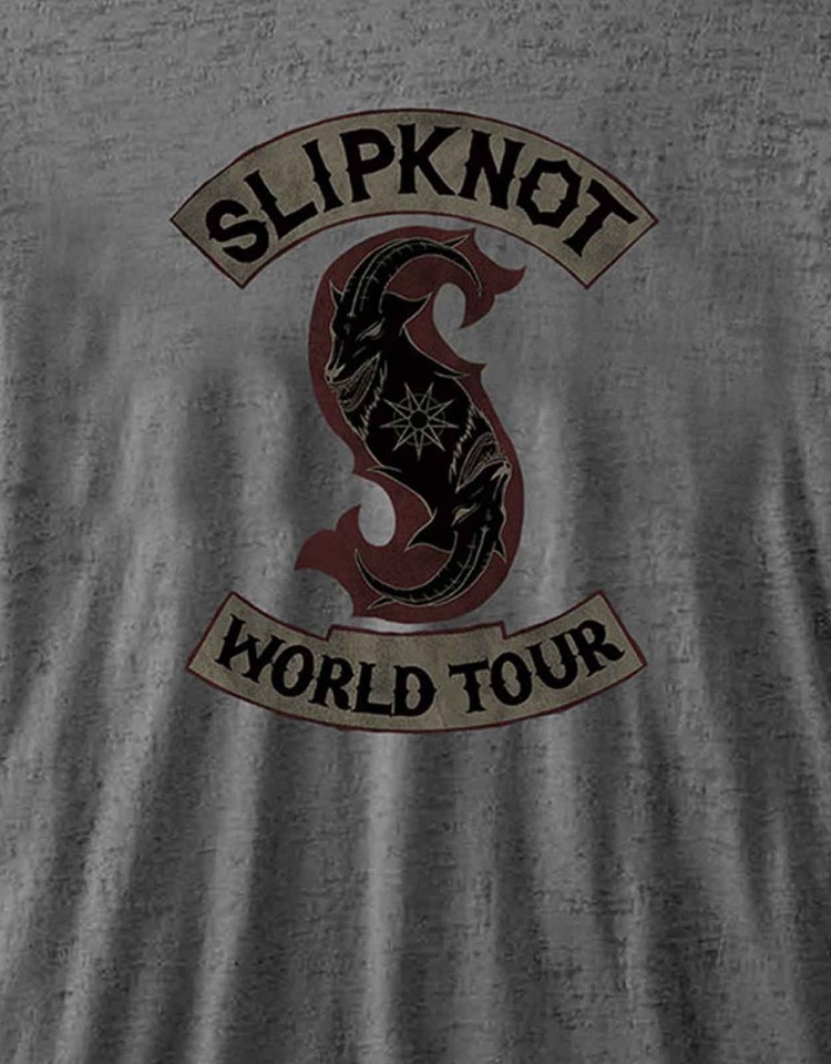 Slipknot T Shirt World Tour Tribal Band Logo Official Charcoal Grey ...