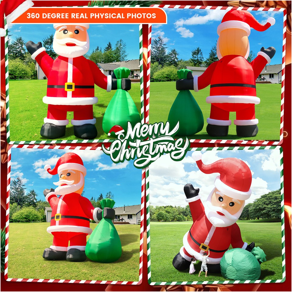 20/26/33/40FT Giant Premium Christmas Inflatable Santa Claus Xmas Decor ...
