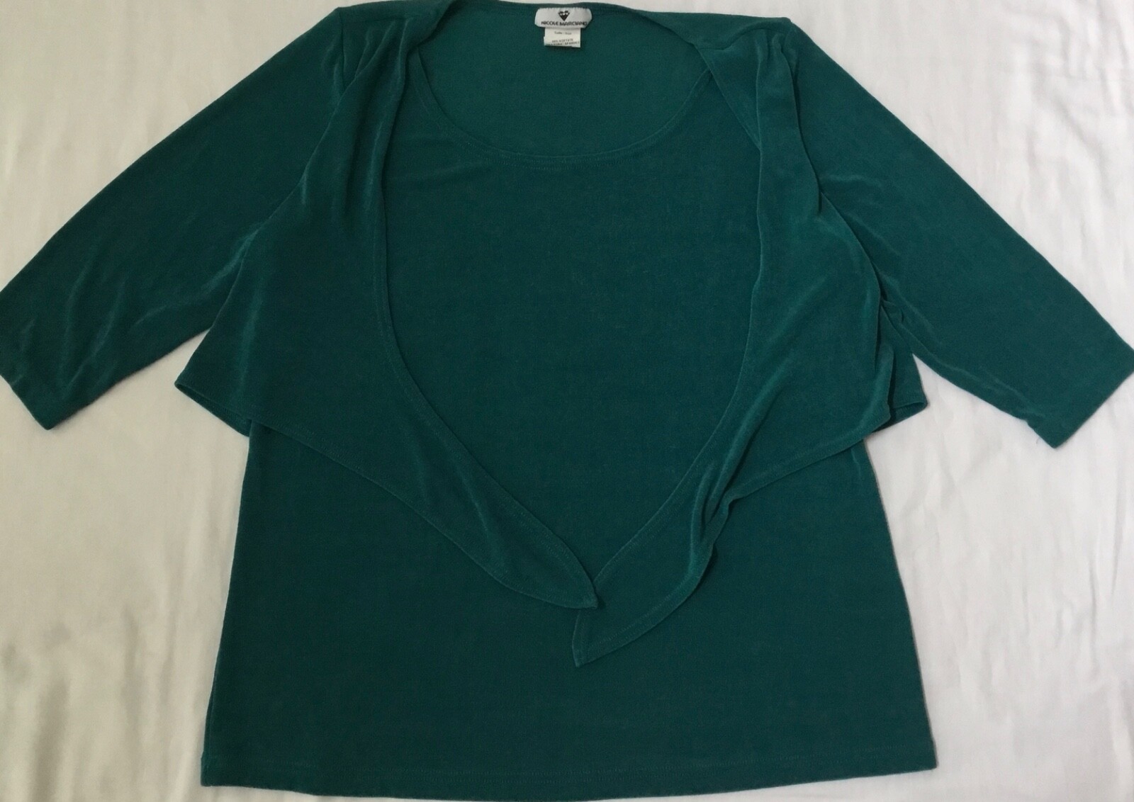 Plus Size Nicole Marciano Turquoise Draped Travel Cru… - Gem