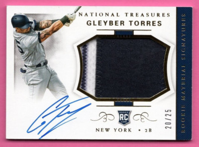 2018 NATIONAL TREASURES ROOKIE MATERIAL SIGNATURES GLEYBER TORRES AUTO ...