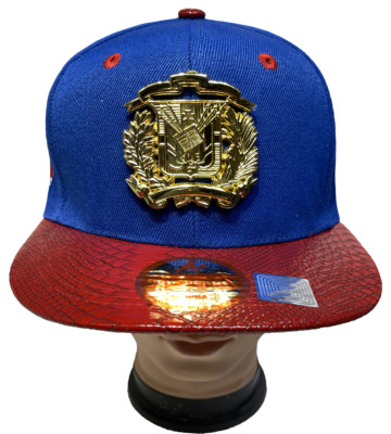 DOMINICAN Flag GOLD Metal LOGO Snapback Cap Adjustable Baseball Hats ...