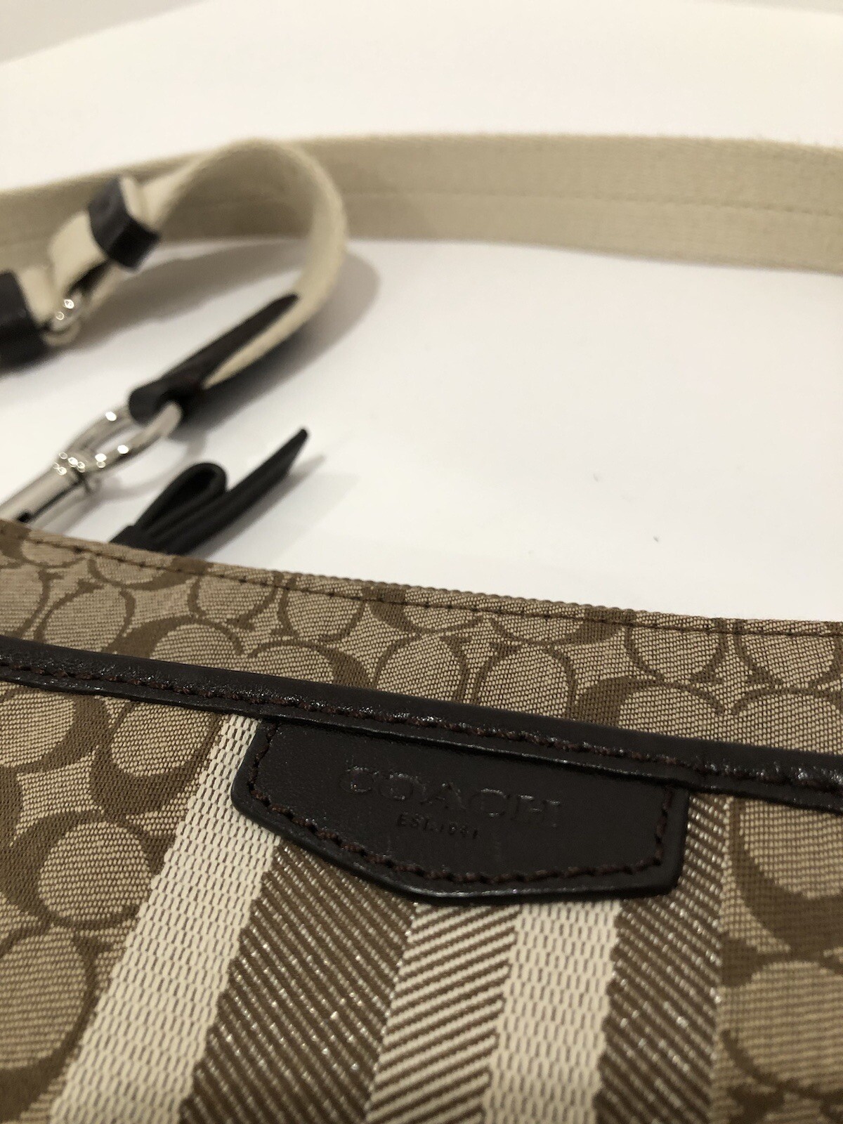 Coach Legacy Signature Stripe Swingpack Crossbody Bag… - Gem