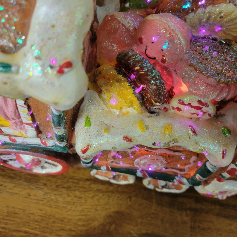 Vintage Cracker Barrel Fiber Optic Gingerbread Train Christmas Holiday ...