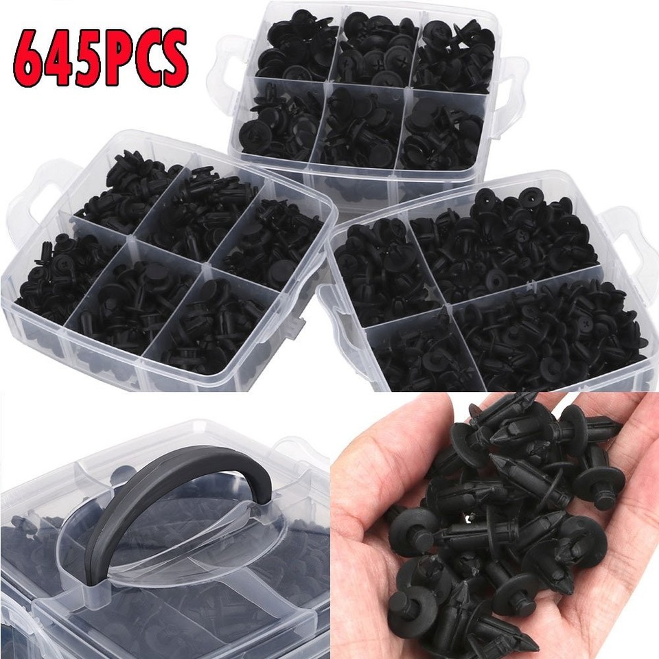 645PCS Door Retainer Clips Auto Fasteners Push Trim Clips Pin Rivet ...
