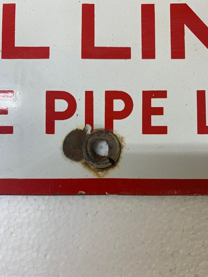 Vintage Porcelain Oil Field Sign - Humble Pipe Line Co DANGER | eBay