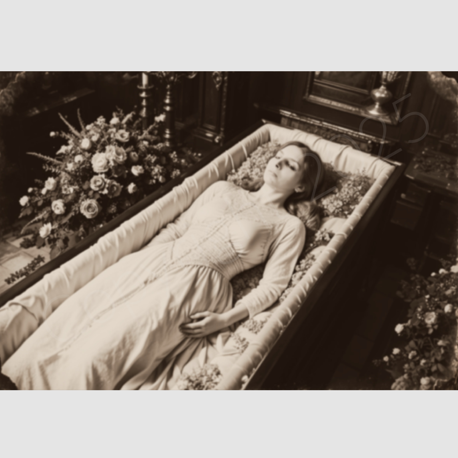 Post Mortem Young Woman Photo Print Flowers Victorian 4 by 6 Photograph ...