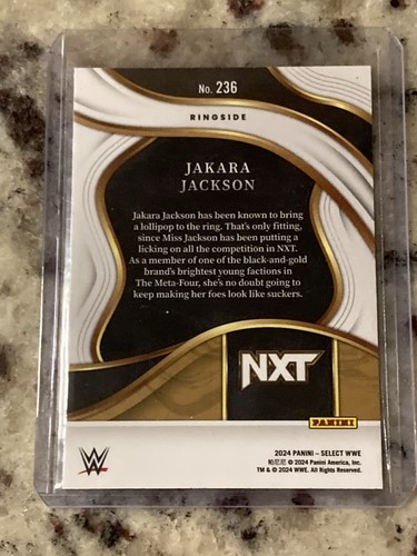 2024 Panini WWE Select Jakara Jackson Rookie Ringside Card No. 236 RC ...