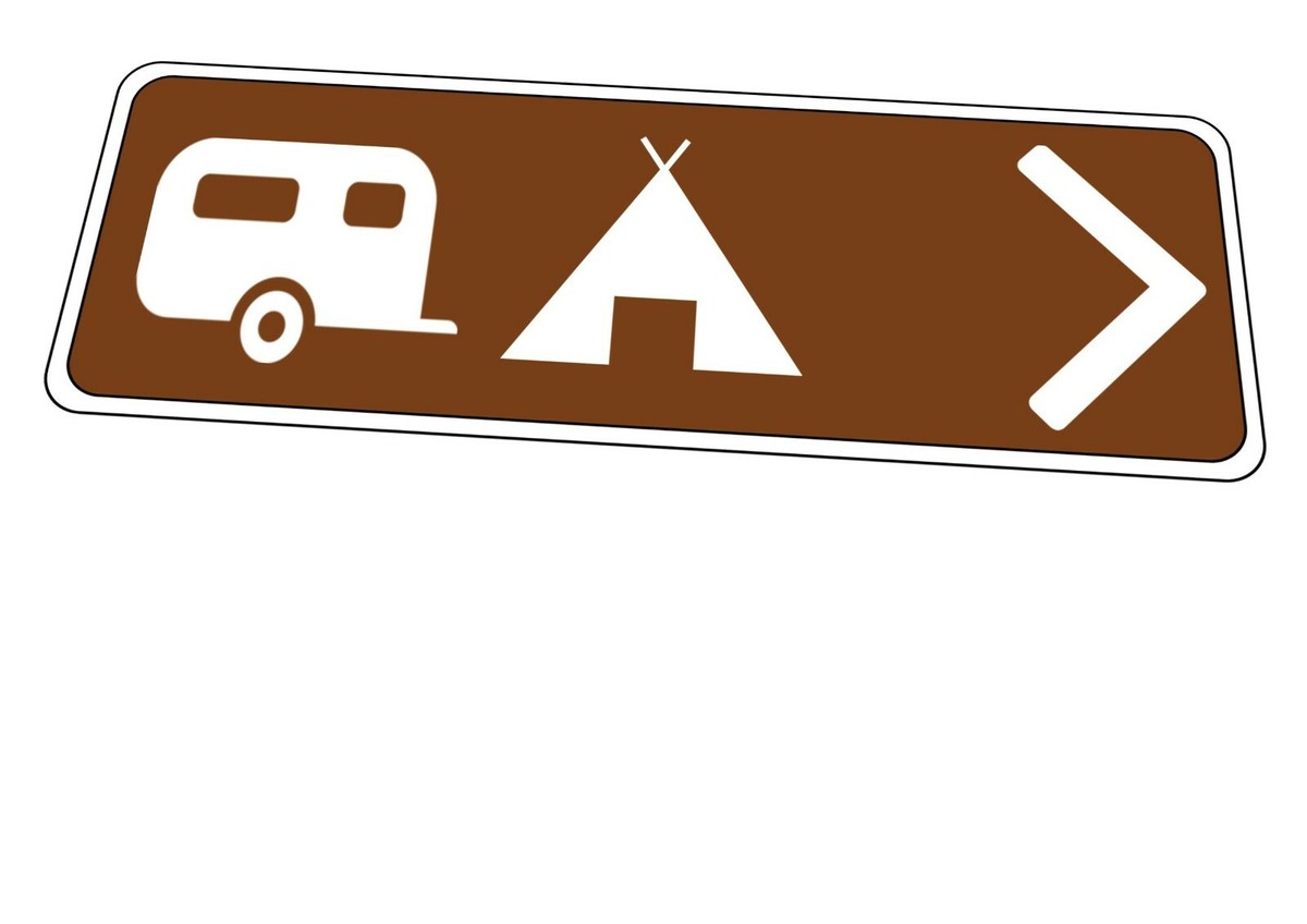 Camper Road Sign Tent) Symbol 12"w X 12"h Reflective Camp Sign