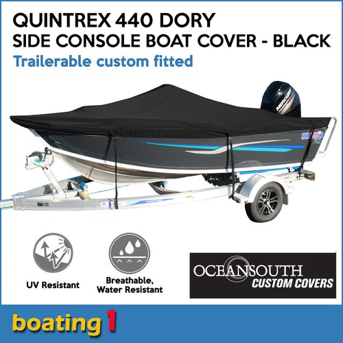 Oceansouth trailerable custom boat cover for Quintrex 440 Dory Side ...