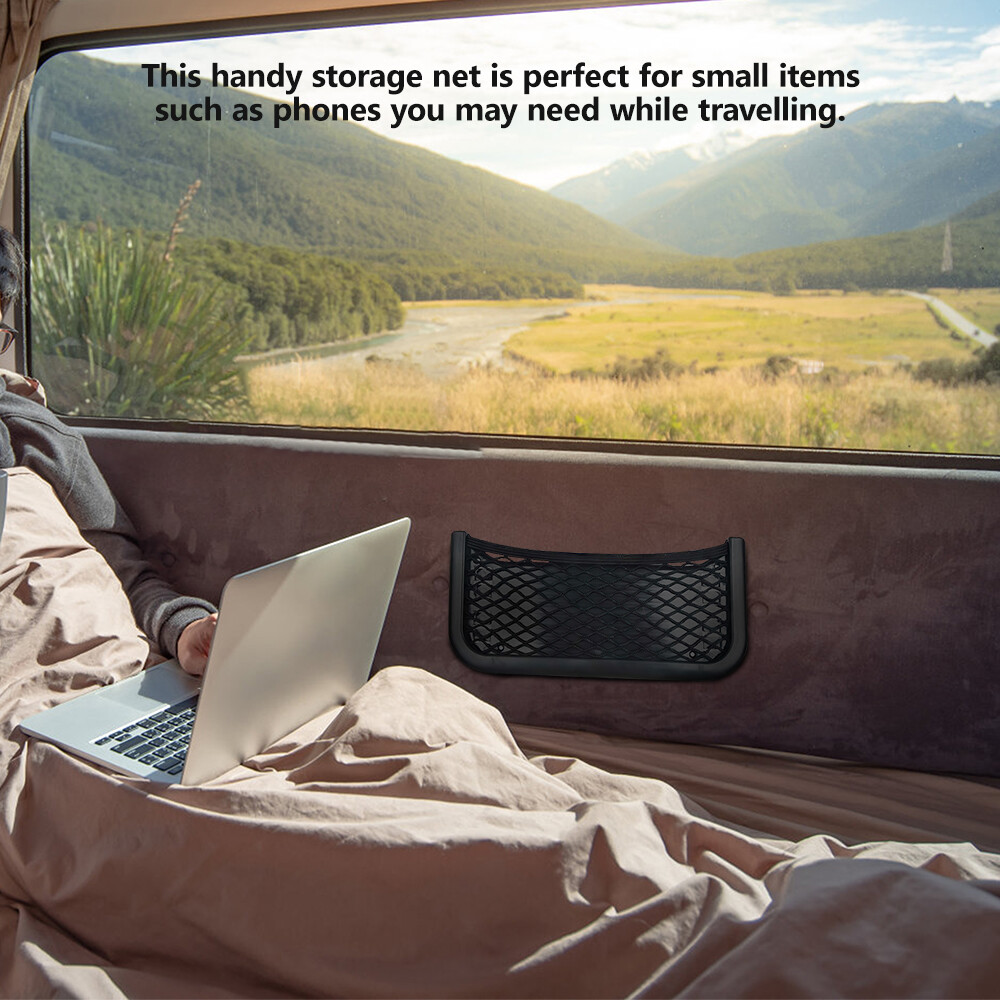 2X MOTORHOME CAMPER VAN CARAVAN CARGO STORAGE POCKET NETS 252x120MM ...