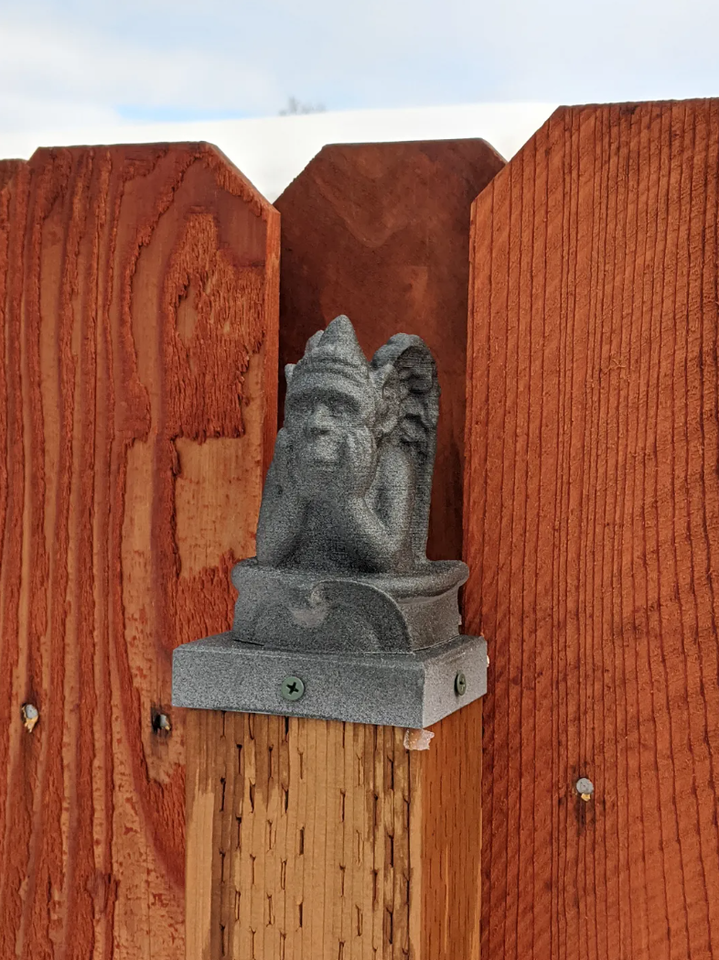 Gargoyle Fence Post Topper | Decorative Outdoor Fence Cap | Garden ...