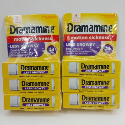 Dramamine Motion Sickness Relief Less Drowsy Formula 8 Tablets per Tube ...