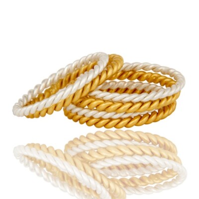 Multi Set Ring Gold & White Ring Set Multi Piece Ring Twisted Band Ring ...