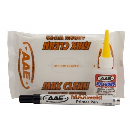 AAE Max Adhesion Kit Glue Primer Pen Arrow Wipes for Archery Vane Bow ...