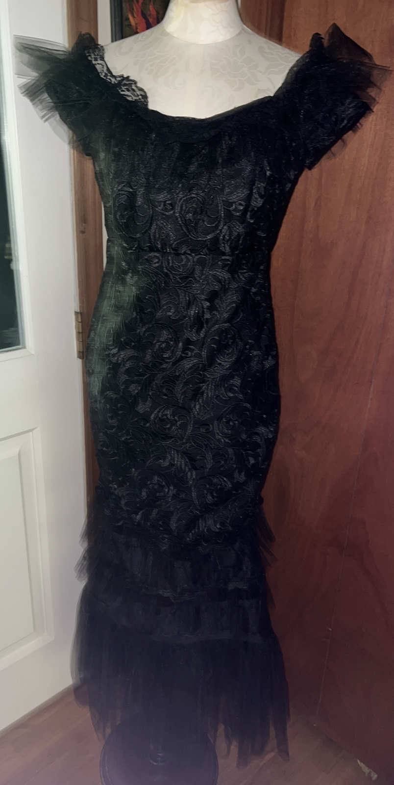 Wednesday Addams Cosplay Dress Black Gothic Dress Hal… - Gem