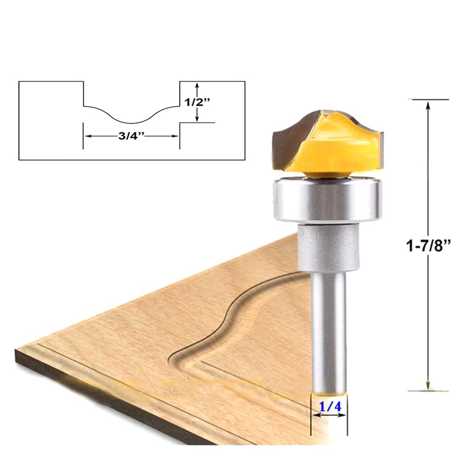 1Pcs Profile Groove Template Router Bit - 1/4" Shank Woodworking Cutter ...