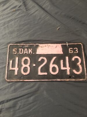 Vintage 1963 South Dakota License Plate 48 2643 | eBay