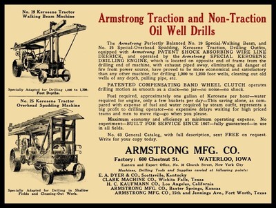 1920 Armstrong Oil Well Drills - Waterloo Iowa NEW Sign 24x30" USA ...