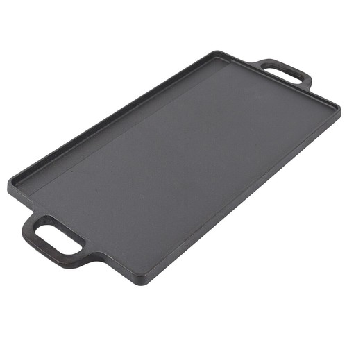 50cm Cast Iron Reversible Griddle Grill Pan Non Stick Skillet BBQ Hot ...