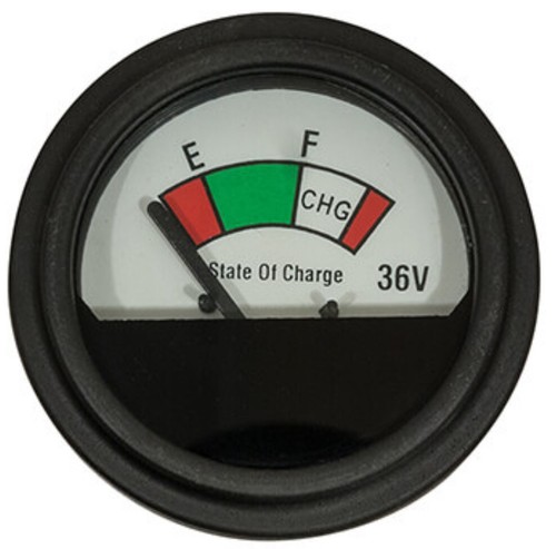 Golf Cart 36V State of Charge Analog Battery Meter 2 1/8" Round 36 Volt ...
