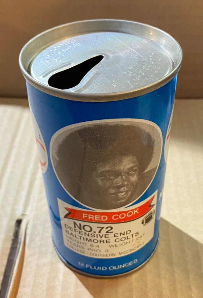 1976 RC Cola Royal Crown 12 oz Soda Can Baltimore Colts FRED COOK #72 ...