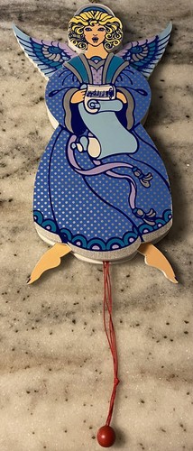 Vintage Wooden Angel Pull String Move Wings Legs 1984 Vandor Ornament ...