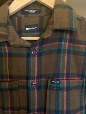 Mens Matix Flannel Tobacco Brown Small | eBay