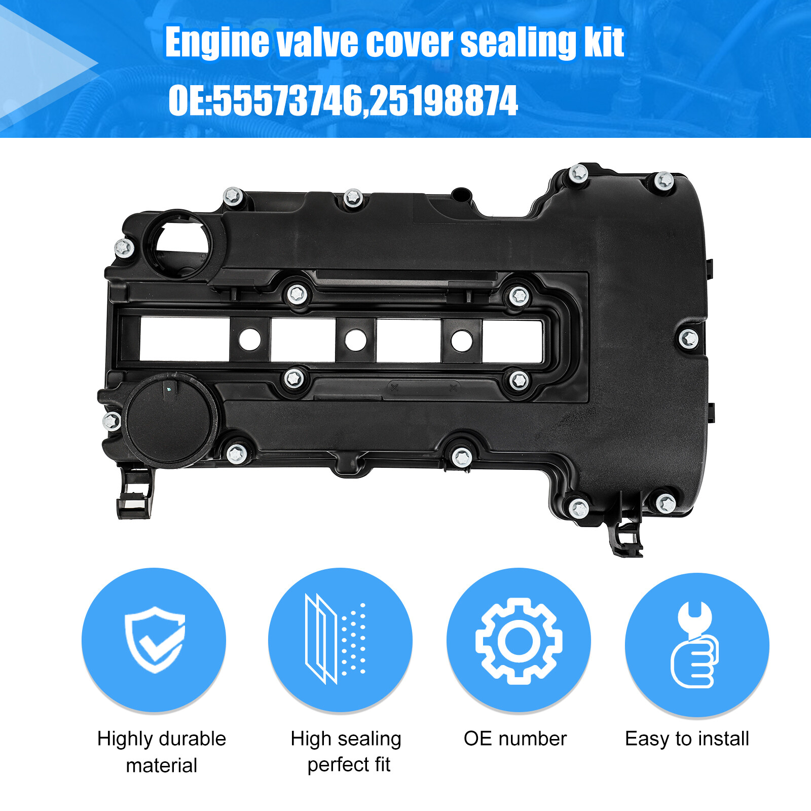 Valve Rocker Cover & Gasket For Vauxhall Astra J Corsa D E Adam ...