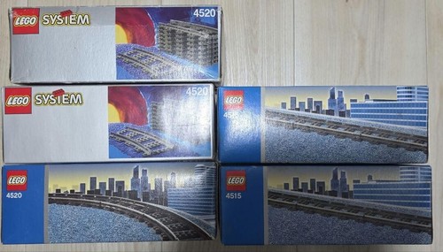 LEGO 4520 Curved Rails 4515 Straight Rails Trains Set of 5 Sealed | eBay
