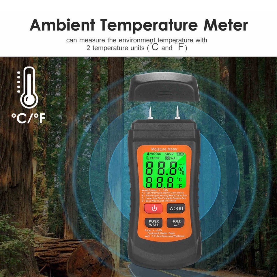 Wood Moisture Meter for Wall Paper Caravan Damp Plasterboard ...
