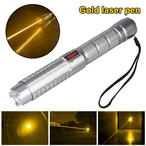 6 Modes Golden Yellow Laser Pointer Pen SOS Wicked Lasers Visible Beam ...