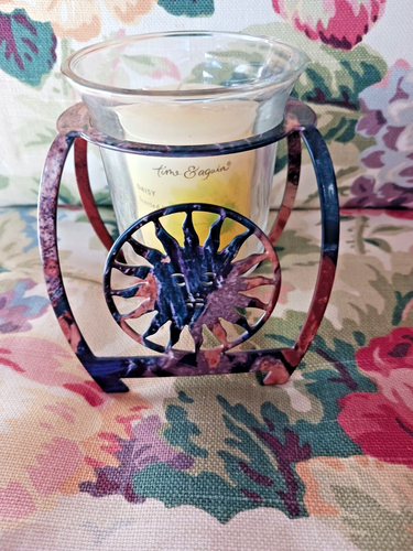 Sun-Themed Metal VOTIVE HOLDER w / VOTIVE + CANDLE UNUSED! | eBay
