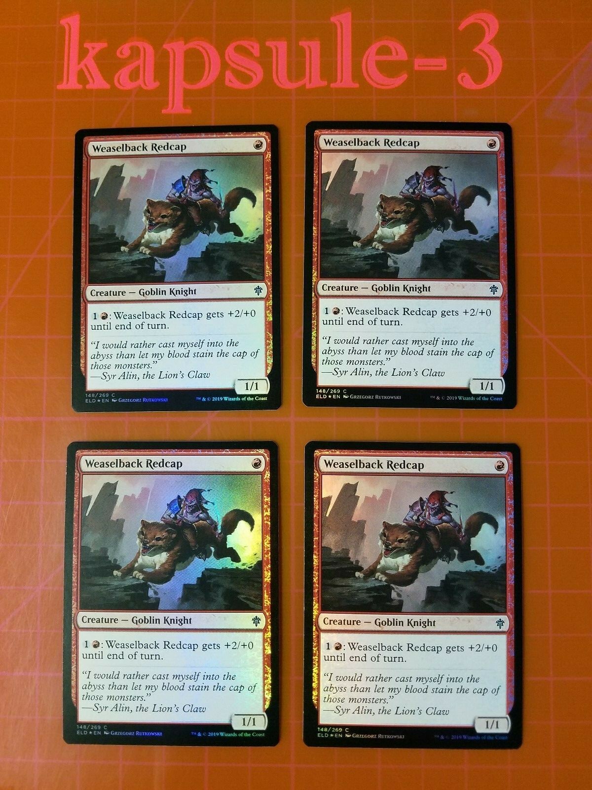 4x Weaselback Redcap | FOIL | Throne of Eldraine | MTG Magic Cards | eBay