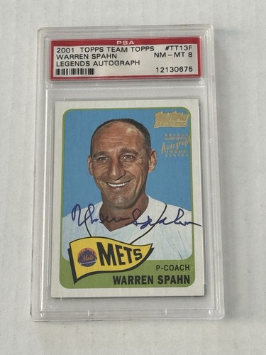 Warren Spahn 2001 Team Topps Legends Autograph Auto Card New York Mets ...