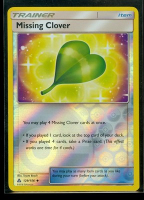Pokemon MISSING CLOVER 129/156 - Ultra Prism - Rev Holo - MINT | eBay