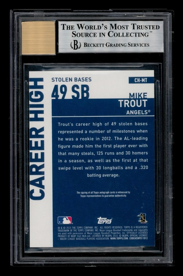 2015 Topps Career High: Mike Trout Auto BGS 9 AUTO 10 | eBay