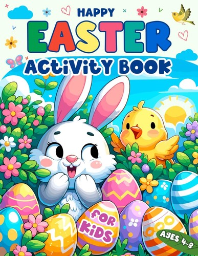 Happy Easter Activity Book for Kids Ages 4-8: Coloring, Mazes, Dot to ...