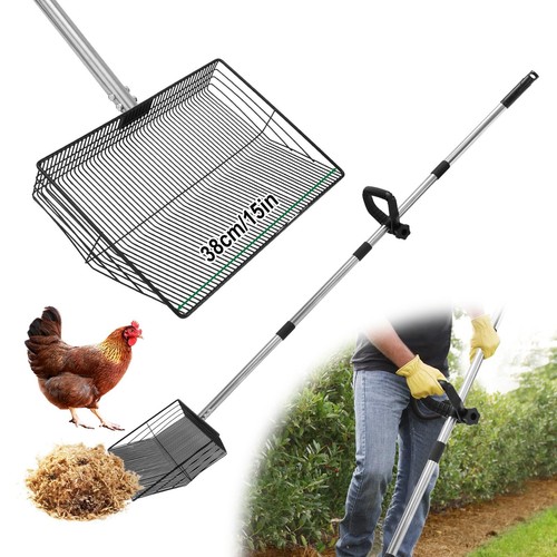 15-inch Chicken Poop Scooper with Ergonomic Grip, Adjustable 24"-63 ...