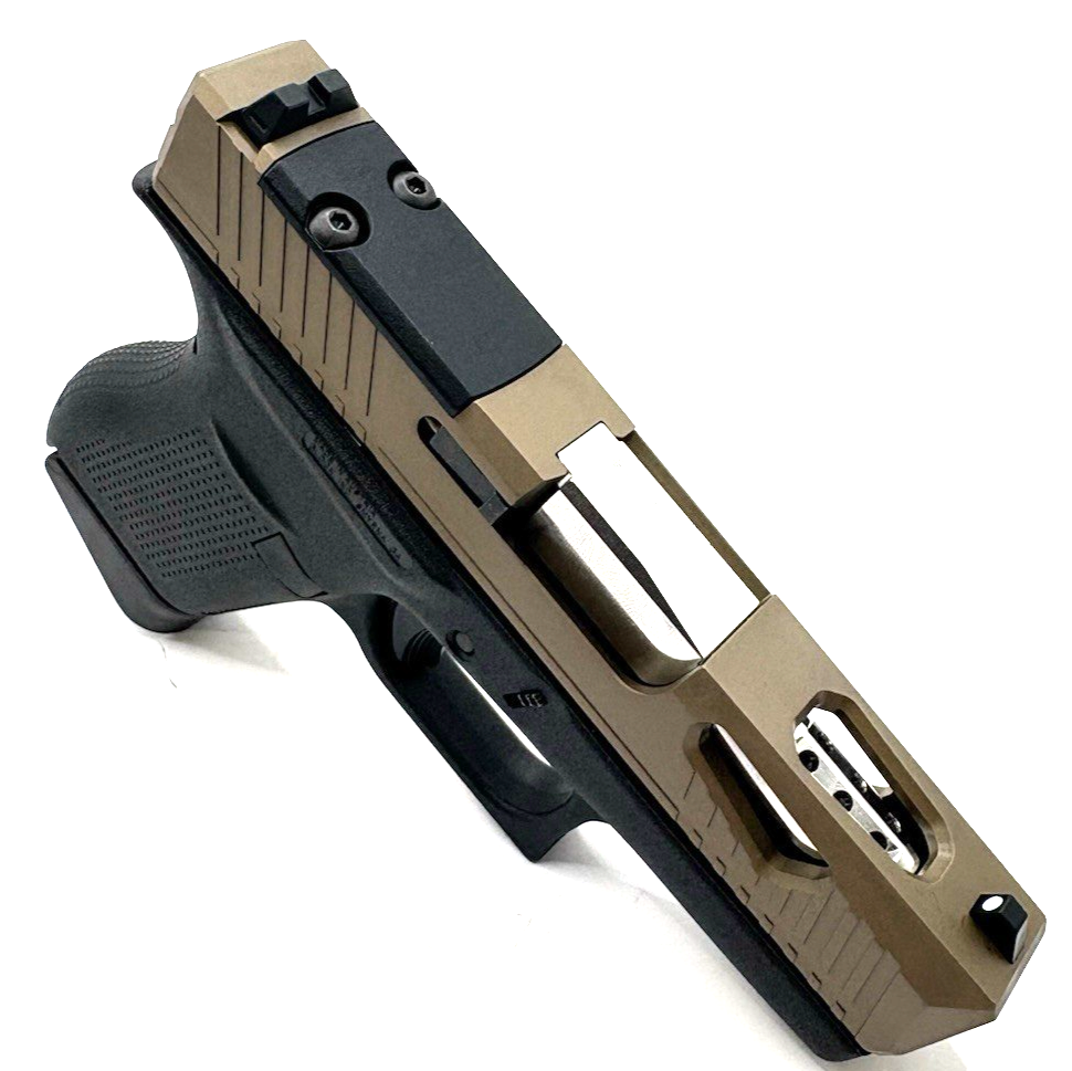 HTA Glock 43 43x Complete FDE W3 Slide Micro RMSC Cut Stainless Ported ...