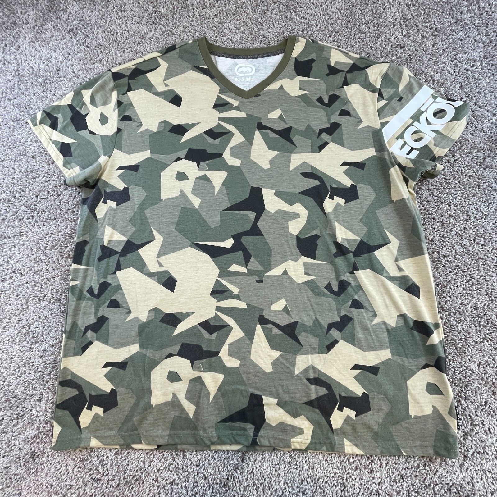 Ecko Shirt Mens 3XL XXXL Green Camo Short Sleeve Casual Cotton Men | eBay