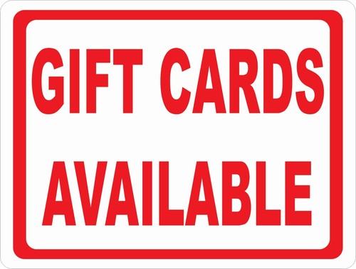 Gift Cards Available Sign. Size Options. Gift Card Signs Business Point ...