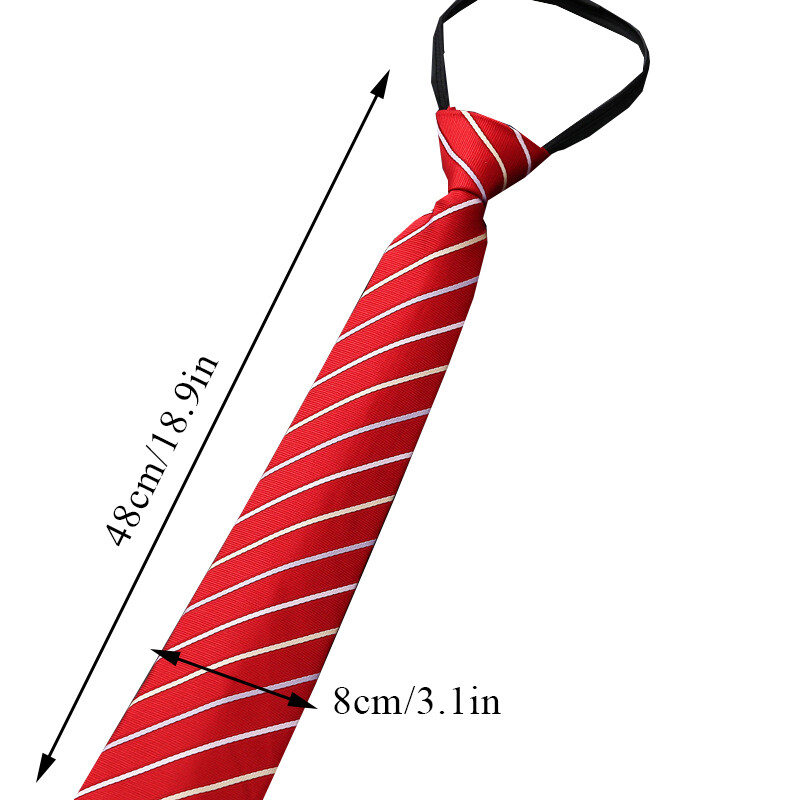 Lazy Men's Zipper Necktie Solid Striped Casual Business Wedding Zip Up ...