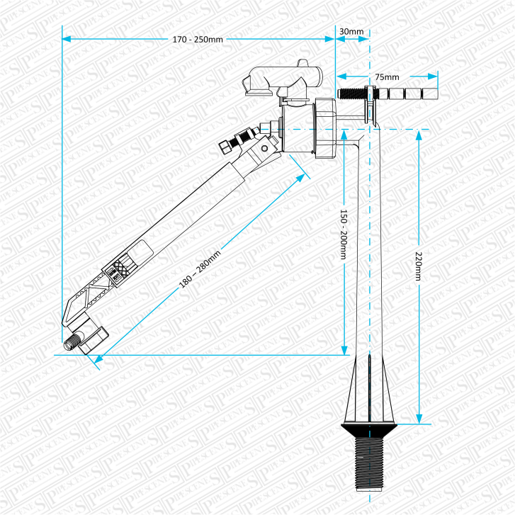 Toilet Close Coupled Fittings Pack for Cistern Lever Syphon Ballvalve ...