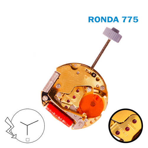 RONDA 775 Swiss Made Movement, White Date Disk at 6, 3Hands. | eBay