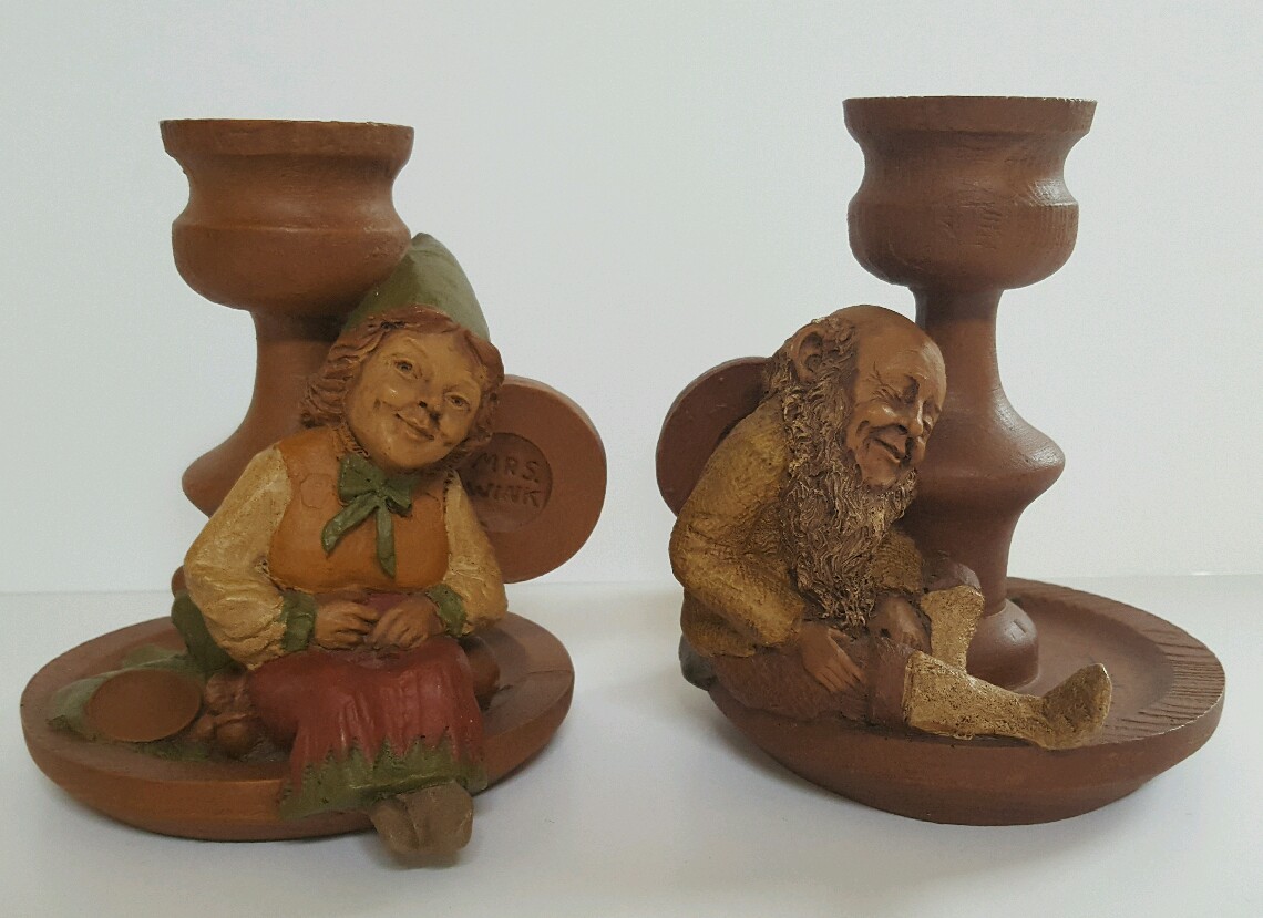 Tom Clark 1983 Gnome MRS WINK & WINK TOO Signed Vintage Candle Figurine ...