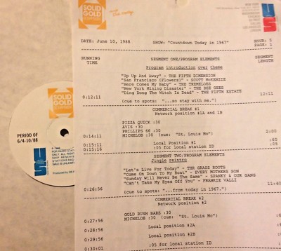 6/10/88 SOLID GOLD SCRAPBOOK FEATURES 18 GREAT HITS FROM THIS DAY IN ...