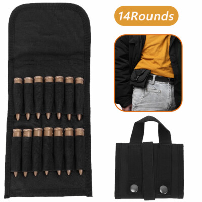 Tactical 14 Round Foldable Ammo Pouch Carrier Molle Rifle Bullet Shell ...