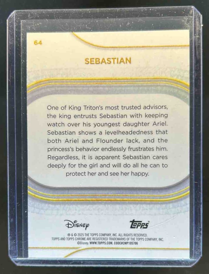 2025 Topps Chrome Disney Sebastian Green Wave Refractor #/99 | eBay
